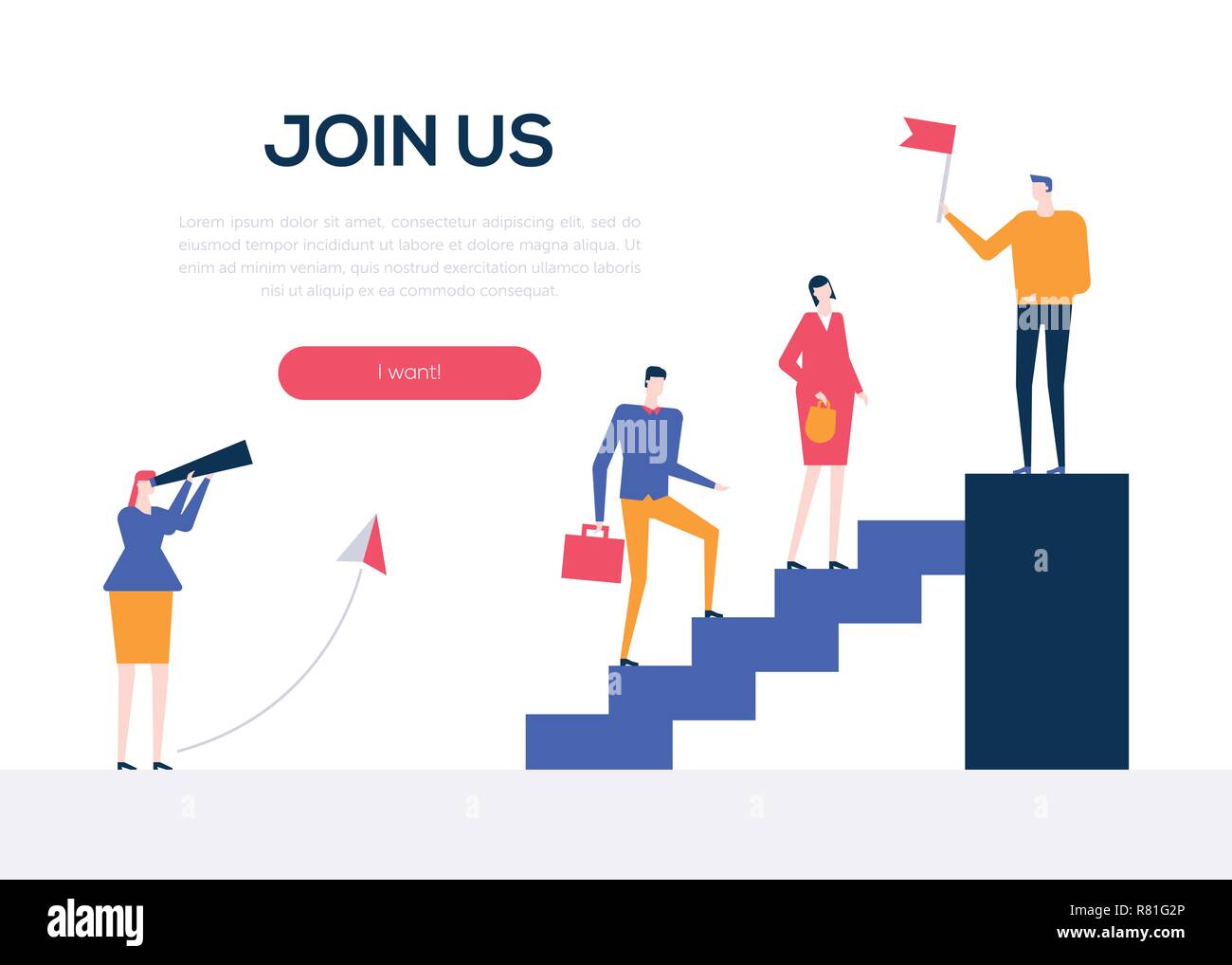 Join us - flat design style colorful web banner Stock Vector Image ...