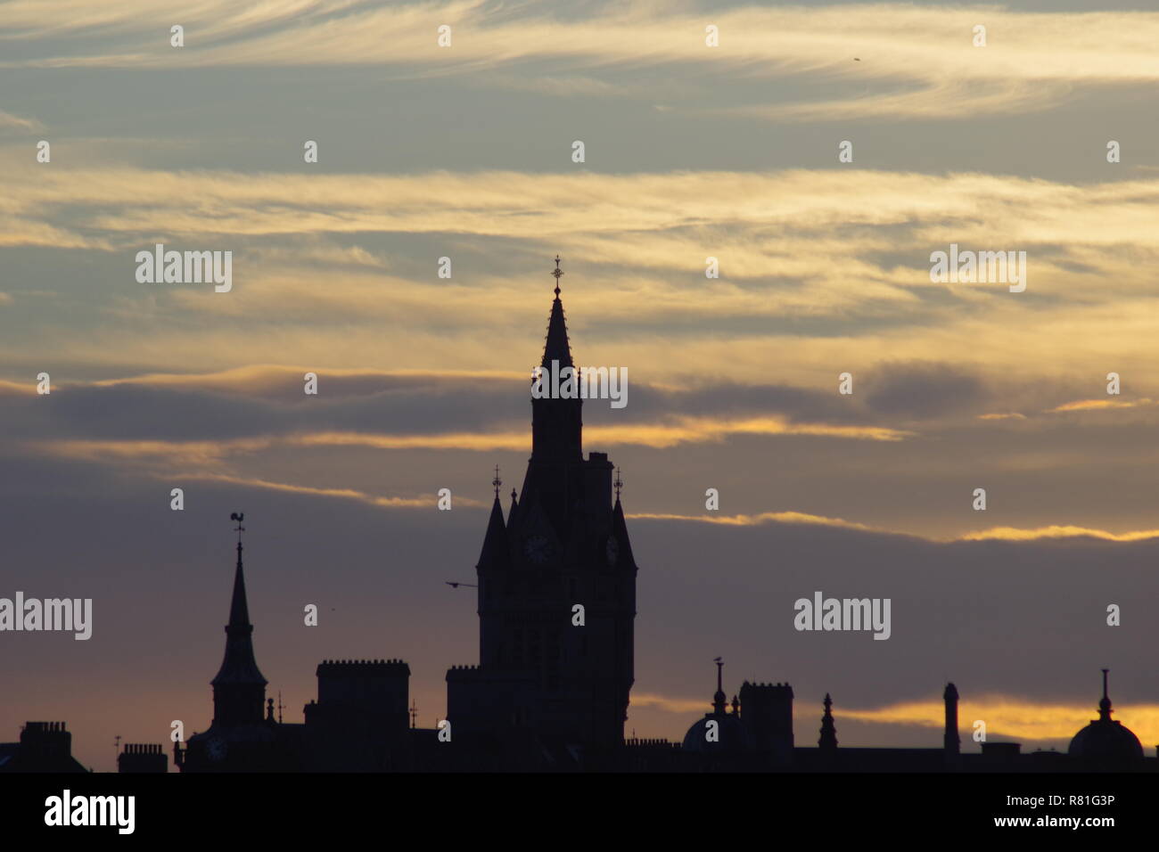 The Clock Tower of Union Street's Aberdeen Tollbooth and Sheriff Court ...