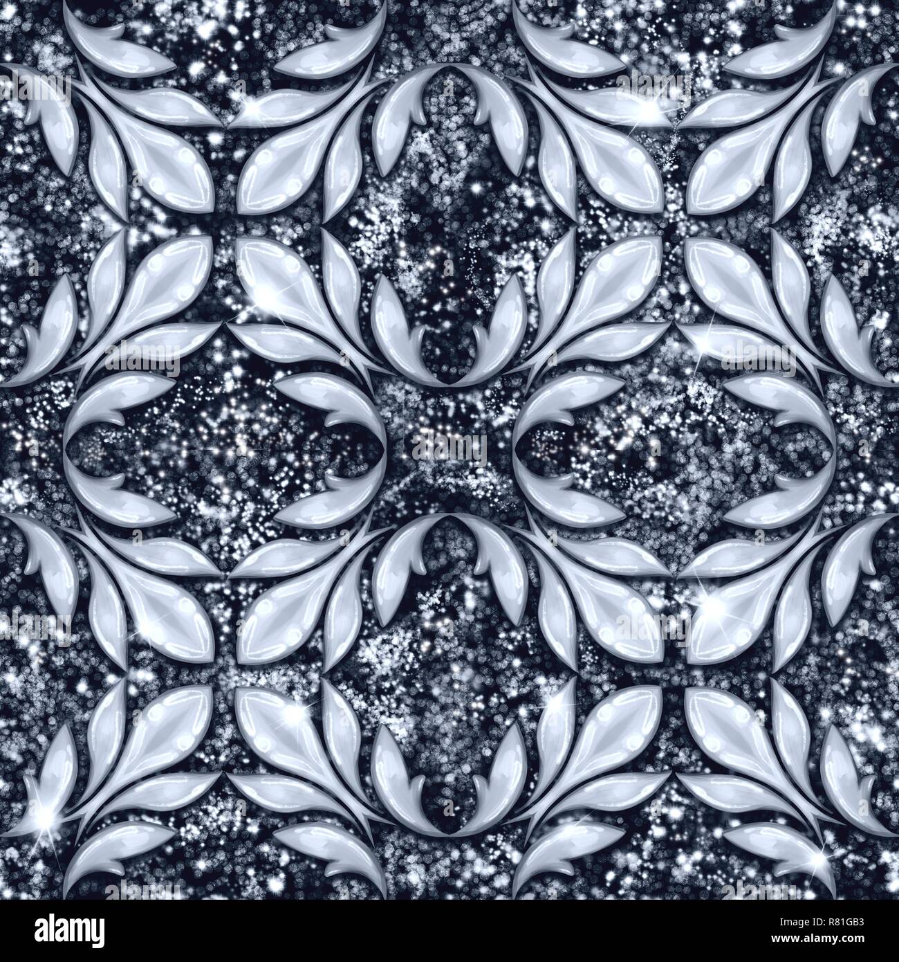 Silver jewelry seamless pattern Stock Photo - Alamy
