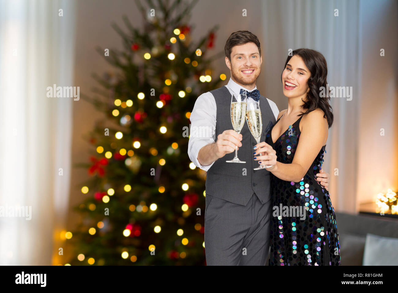 Christmas party couple man hi-res stock photography and images - Alamy