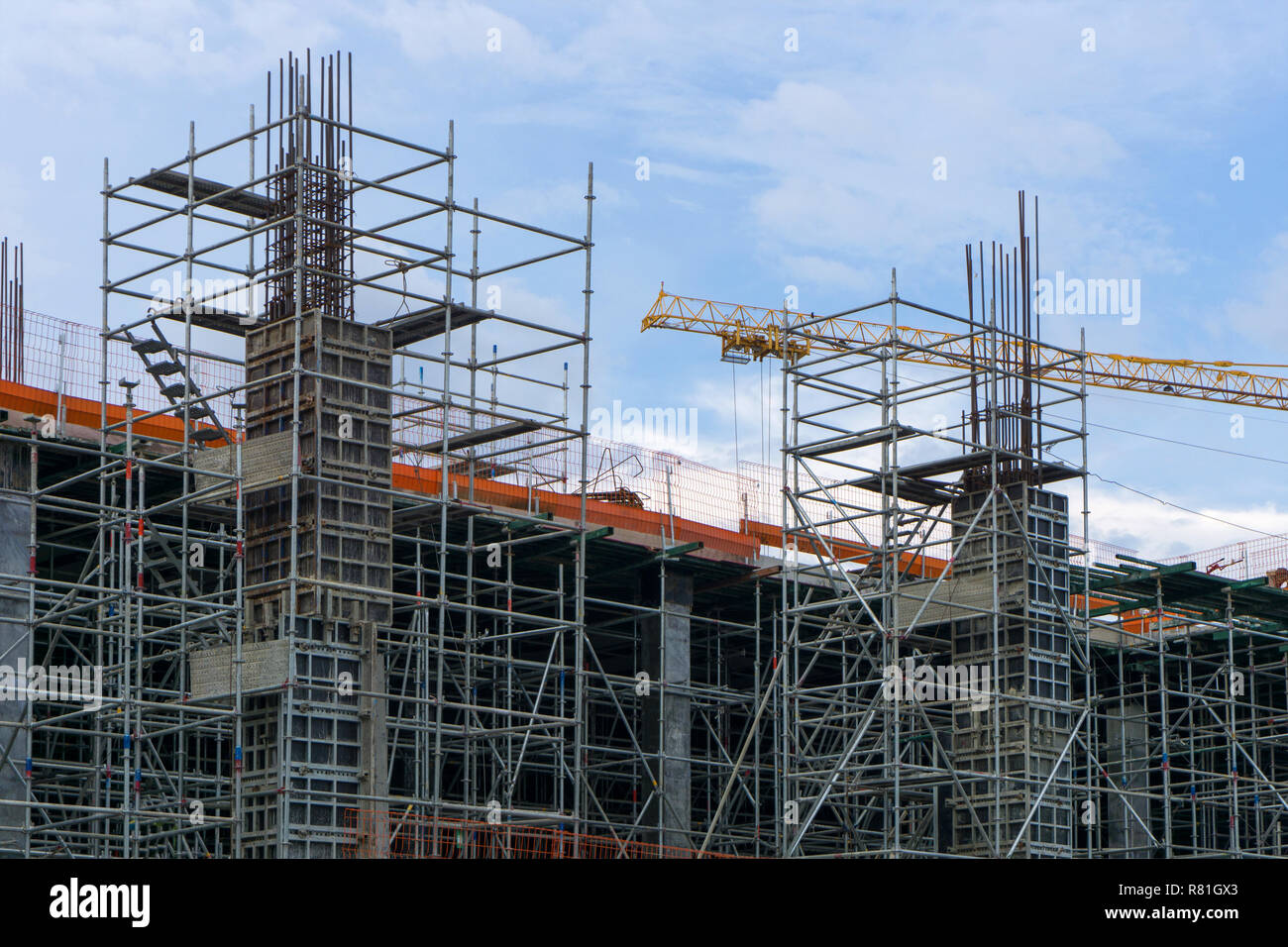 Steel structure In the construction site is under construction Stock ...