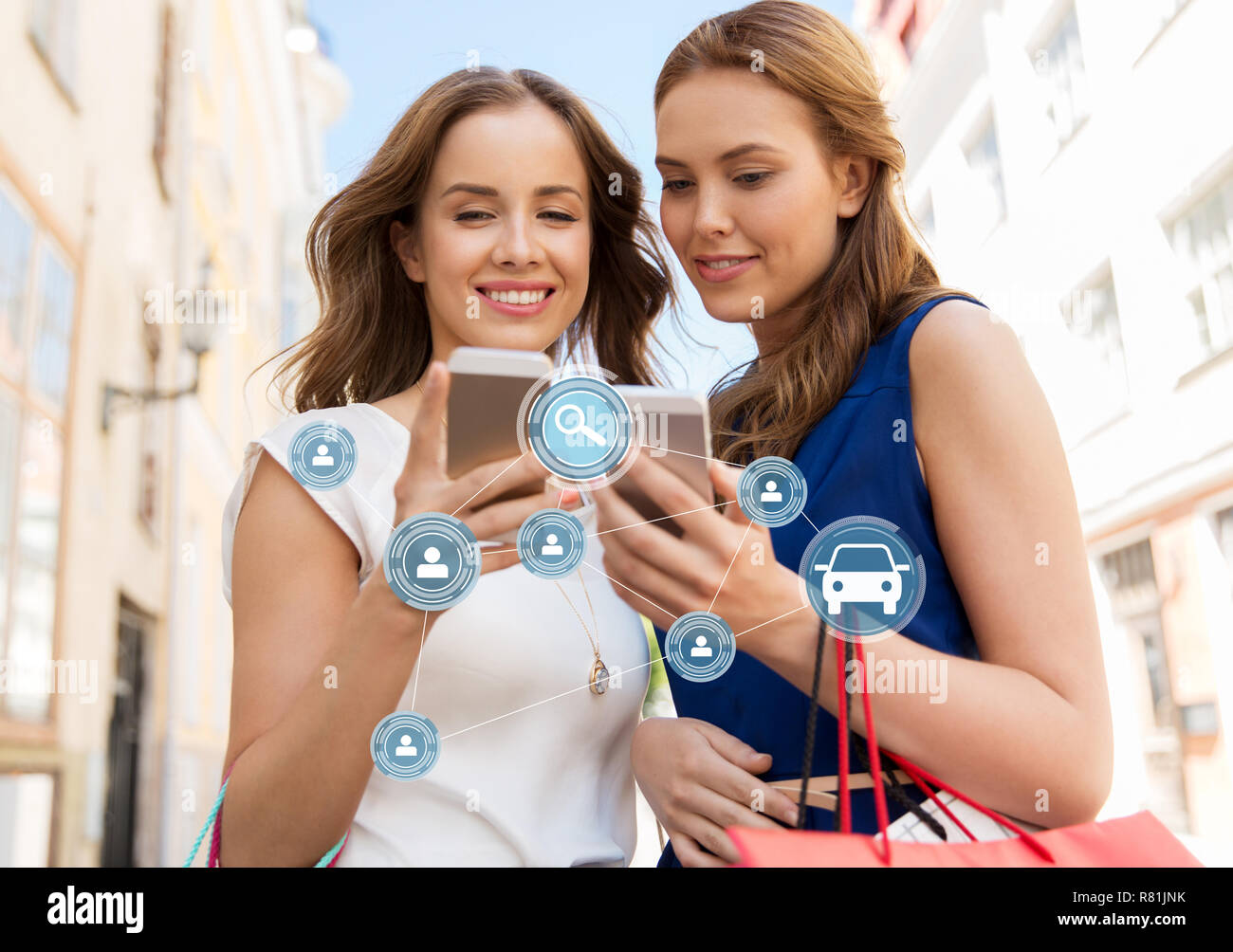 Female shopping by car hi-res stock photography and images - Alamy