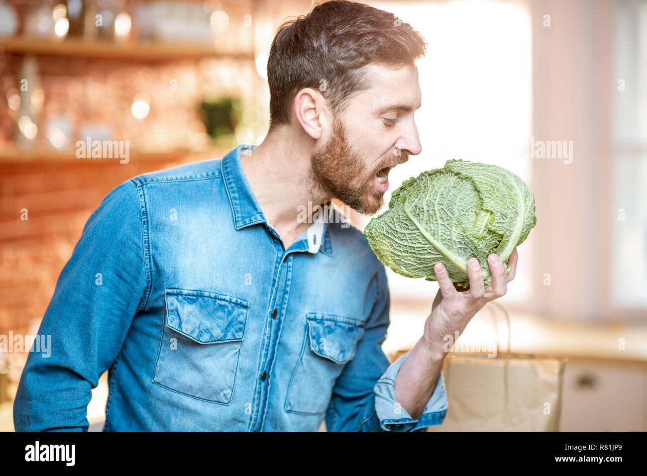 Cabbage head face hi-res stock photography and images - Alamy