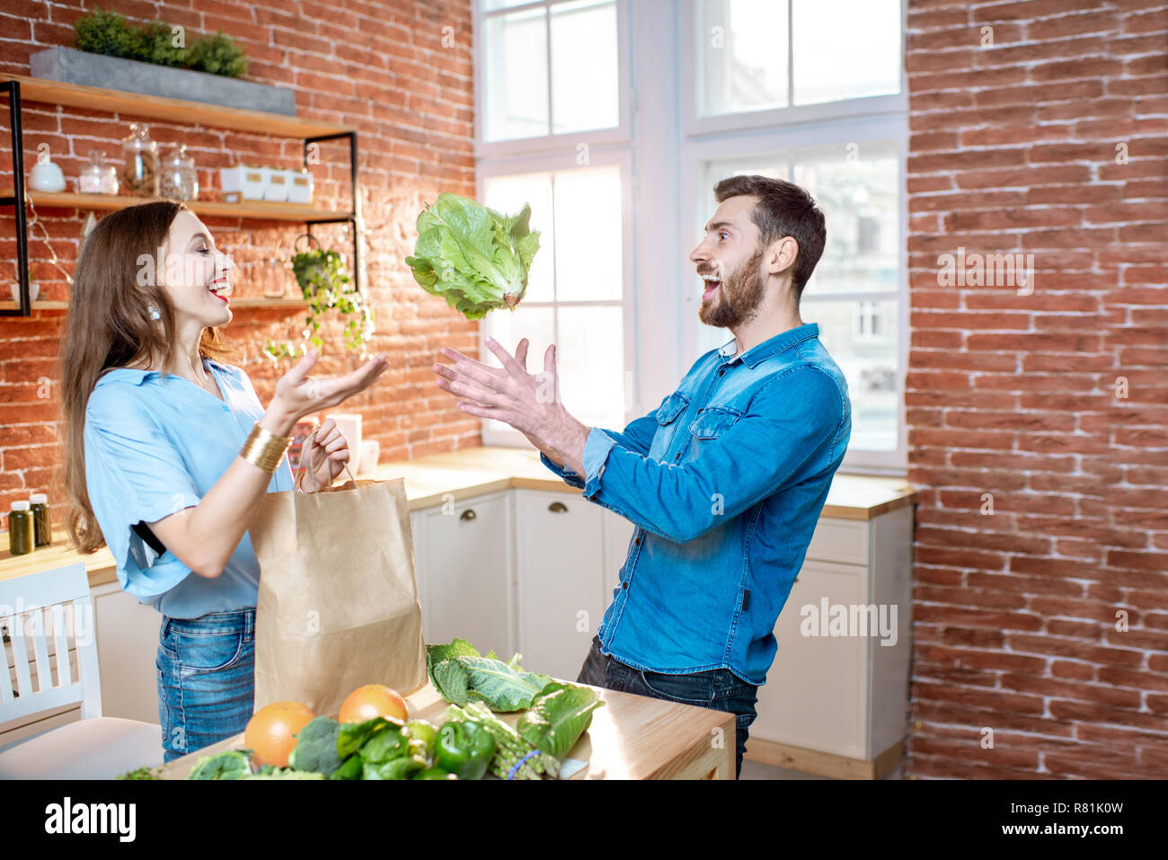 Man throwing food hi-res stock photography and images - Alamy