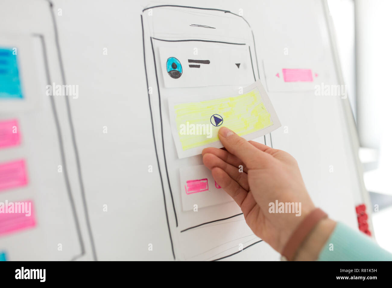hand of developer working on ui design at office Stock Photo - Alamy
