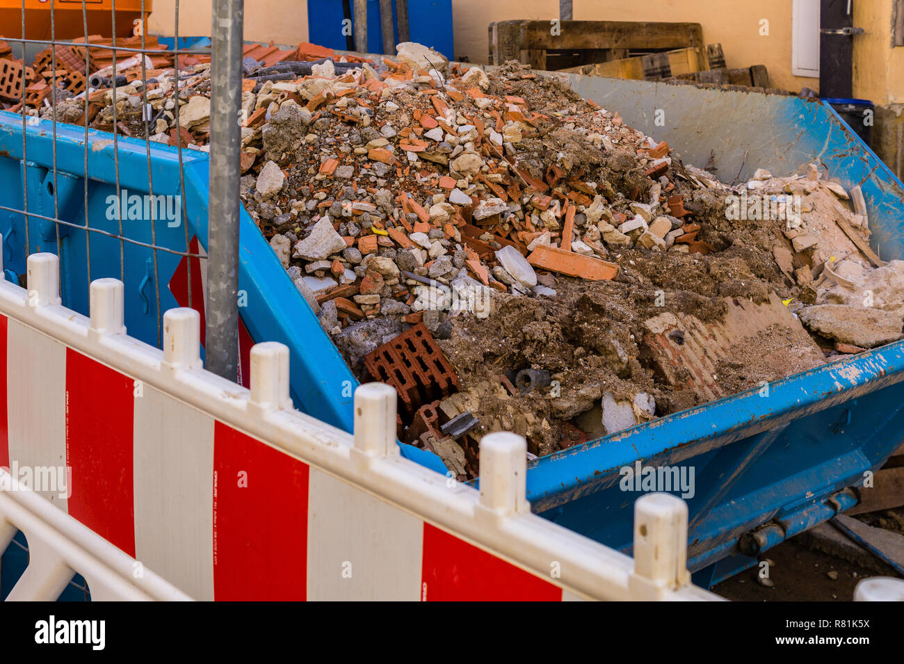 Container with rubble Stock Photo - Alamy