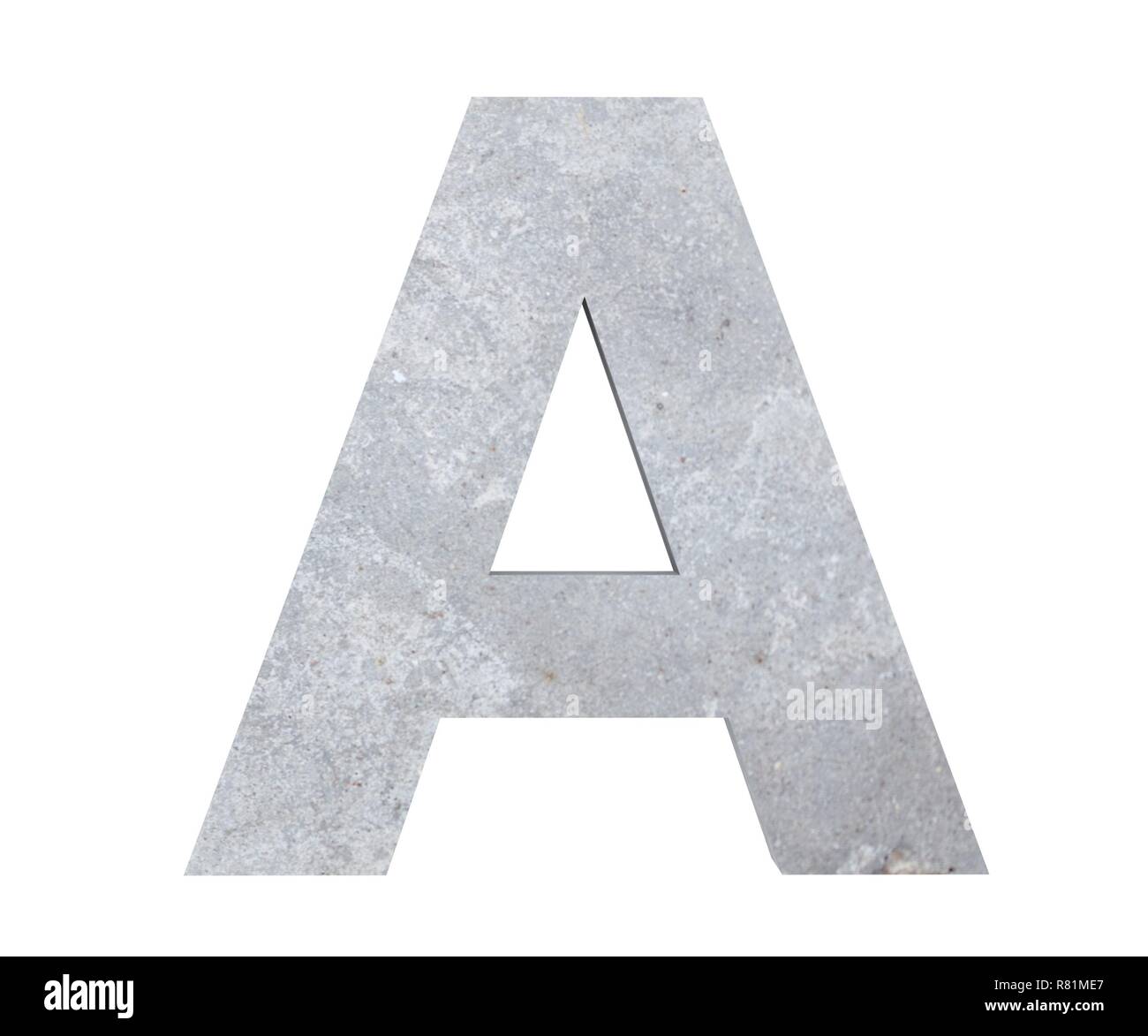 Concrete Capital Letter - A isolated on white background. 3D render ...