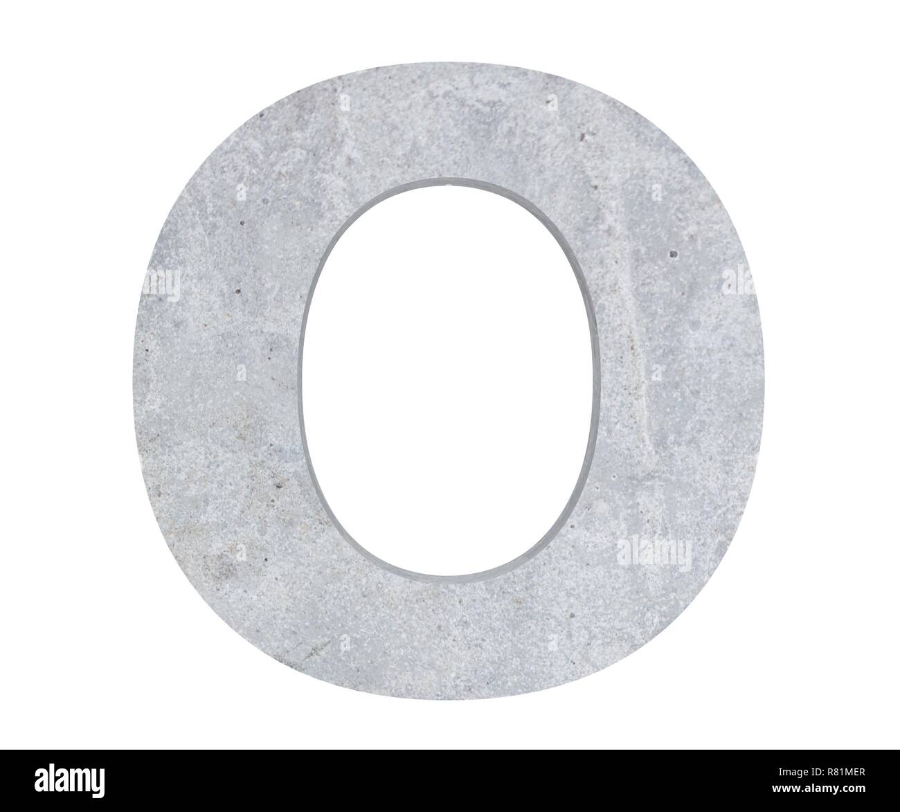 Concrete Capital Letter - O isolated on white background. 3D render ...