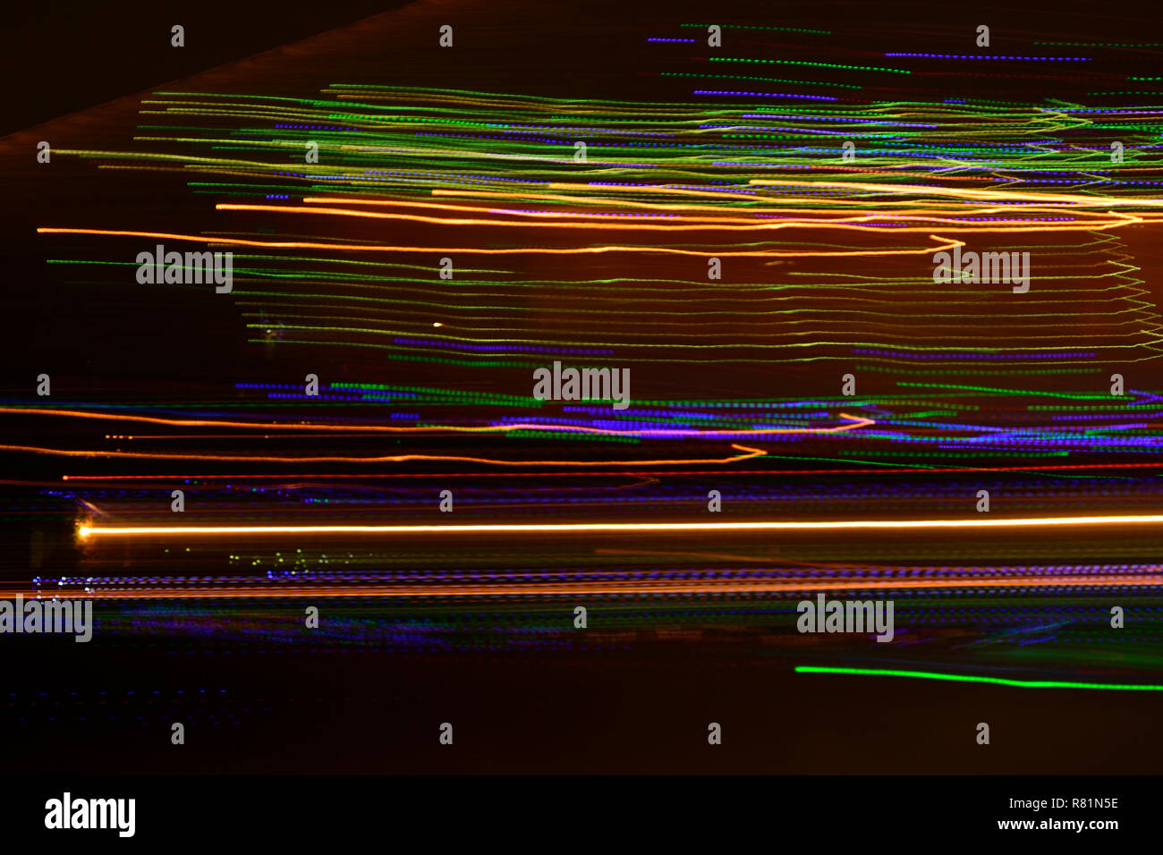 Abstract multi color line background against black background Stock ...