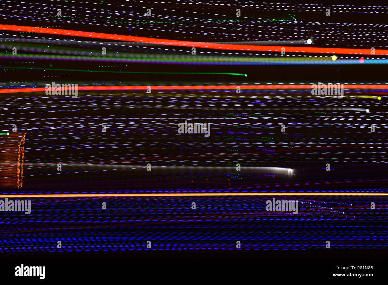 Abstract multi color line background against black background Stock ...