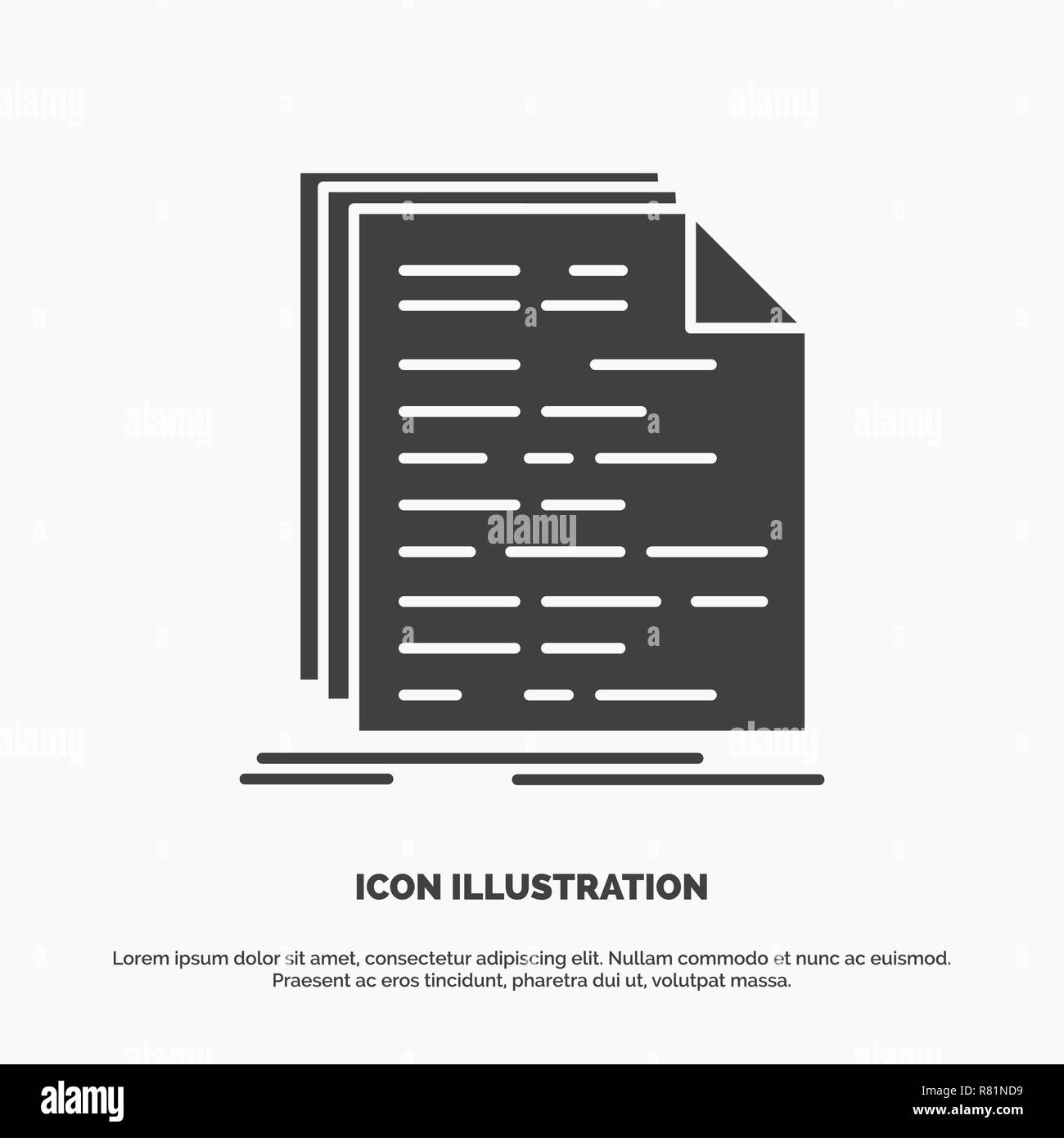 Code Coding Doc Programming Script Icon Glyph Vector Gray Symbol
