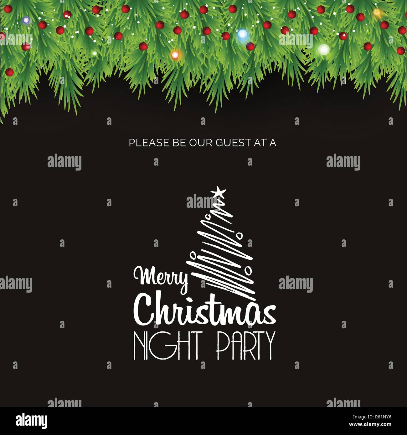 Merry Christmas Night Party background Stock Vector Image & Art - Alamy