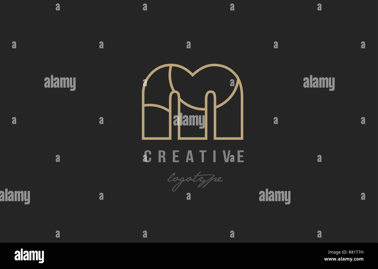 black and yellow gold alphabet letter m logo design suitable for a ...