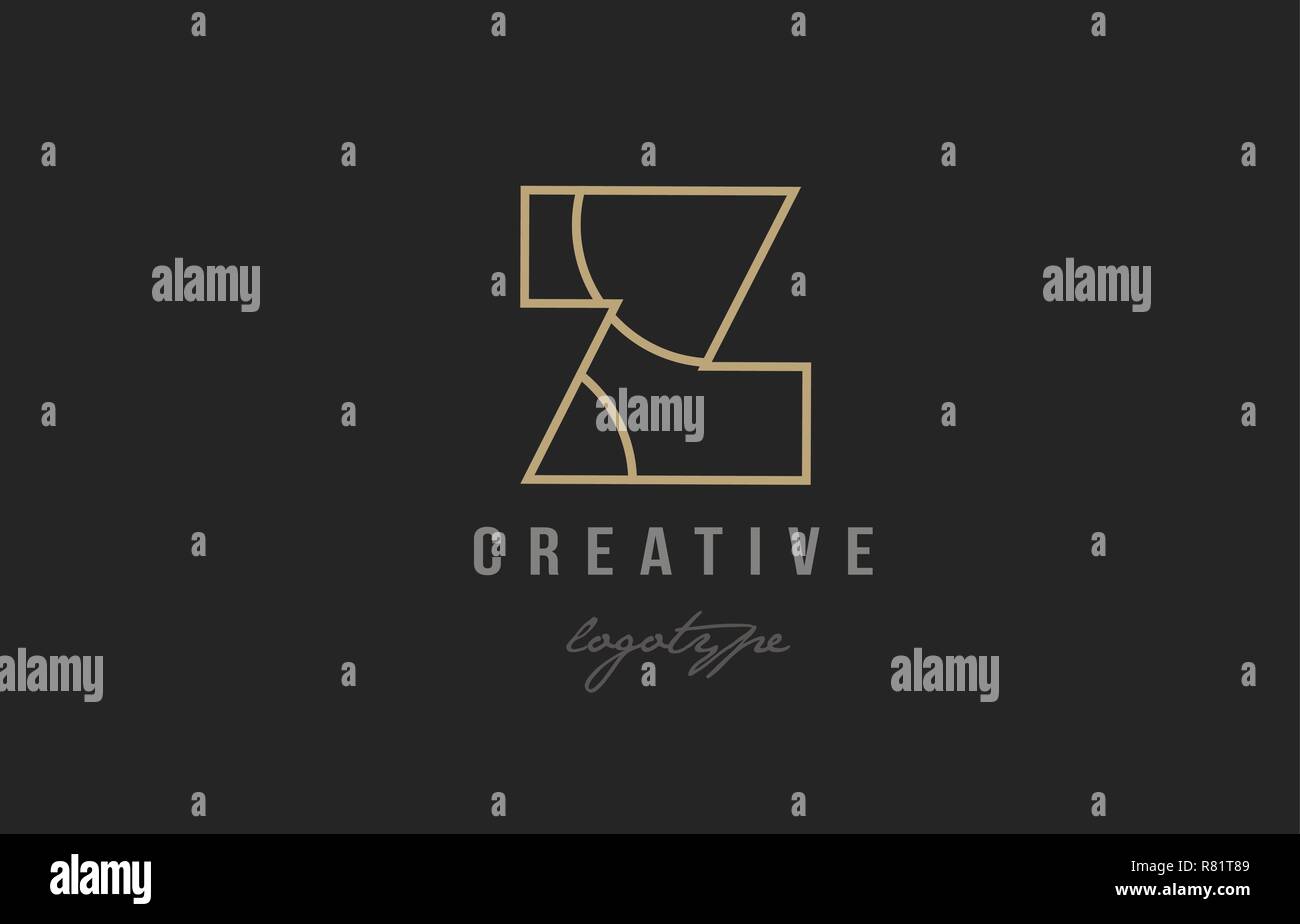 black and yellow gold alphabet letter z logo design suitable for a company or business Stock ...