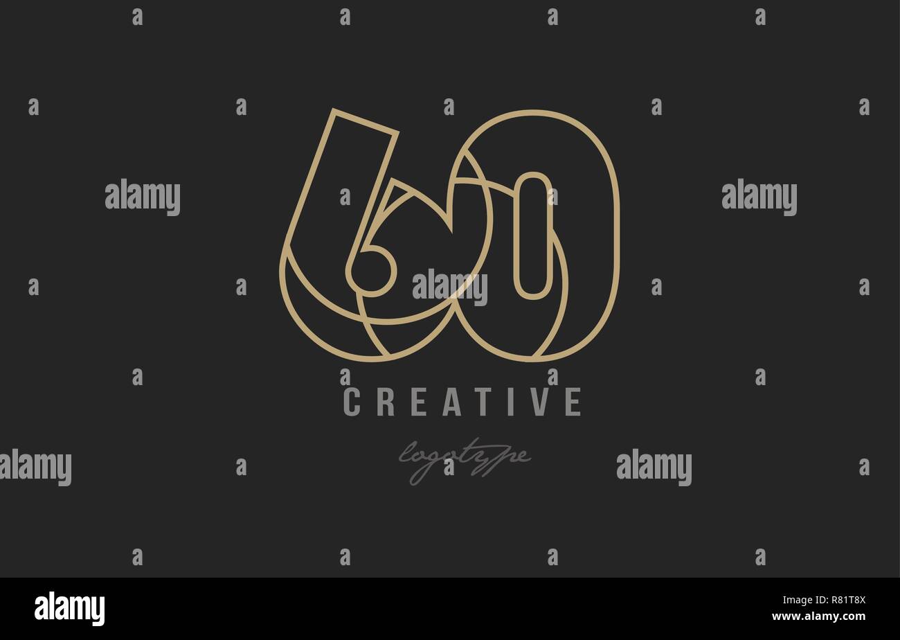 black and yellow gold number 60 logo design suitable for a company or ...