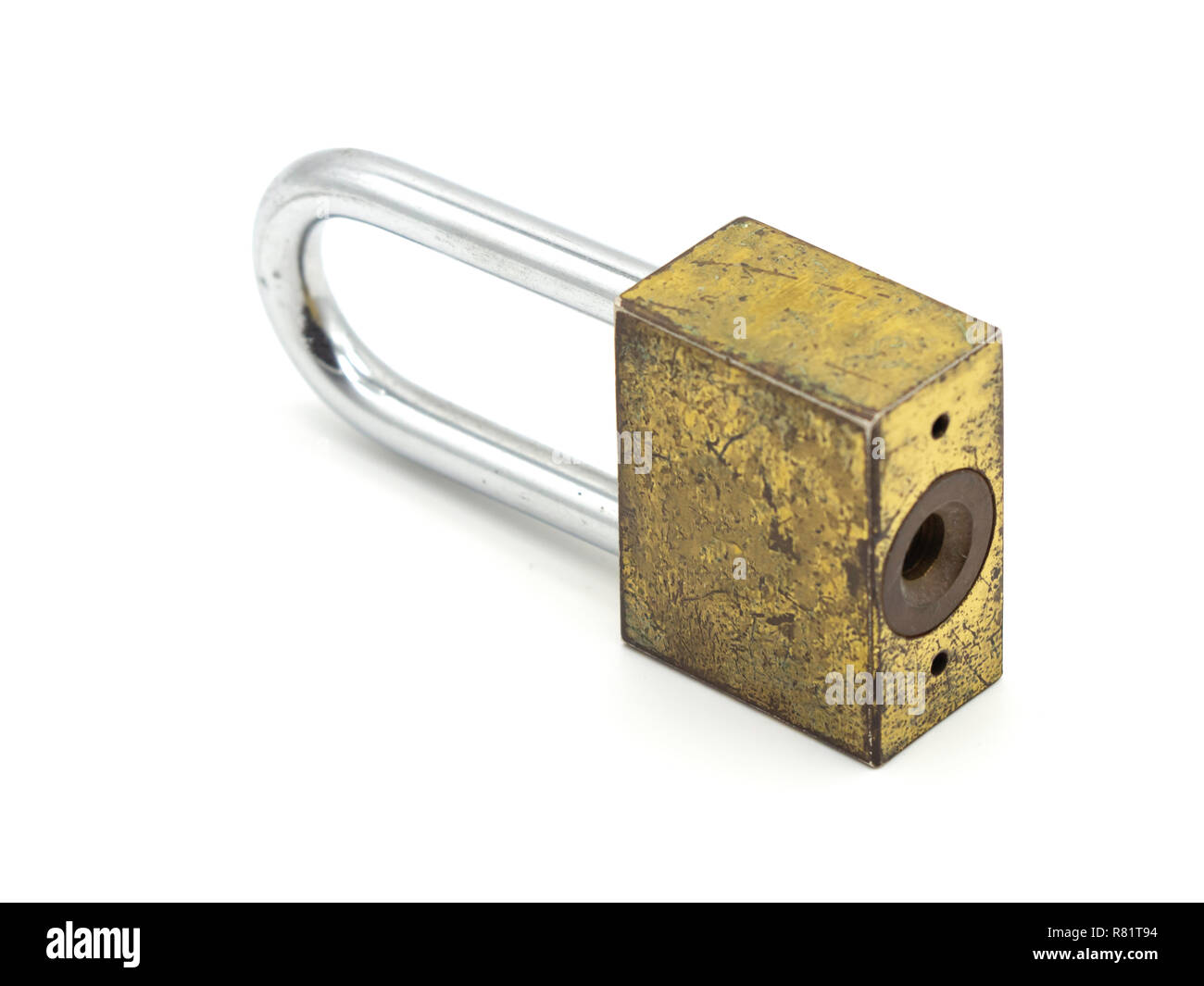 A rusty and old lock isolated on a white background Stock Photo - Alamy