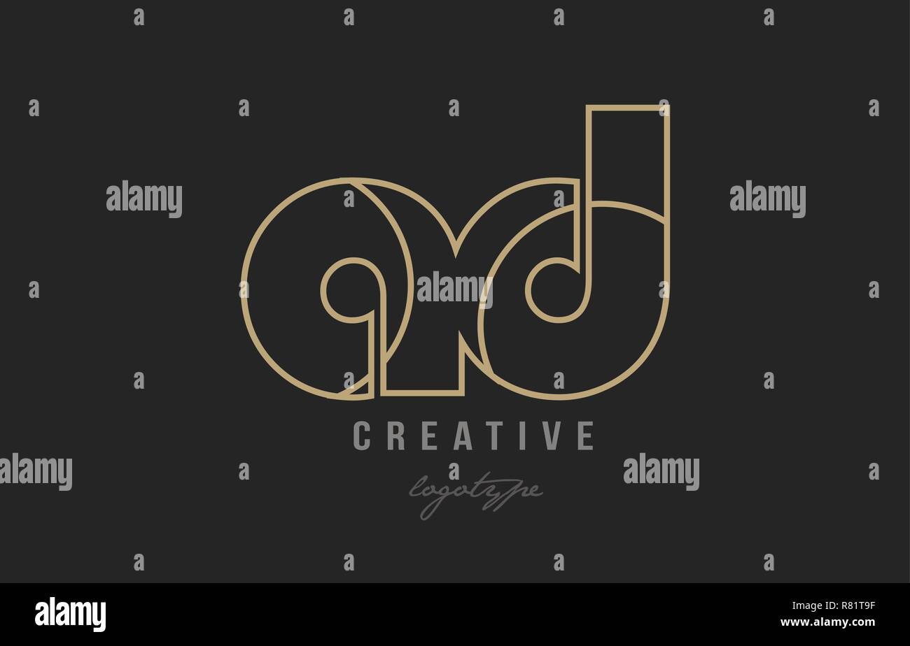 black and yellow gold alphabet letter ad a d logo combination design ...