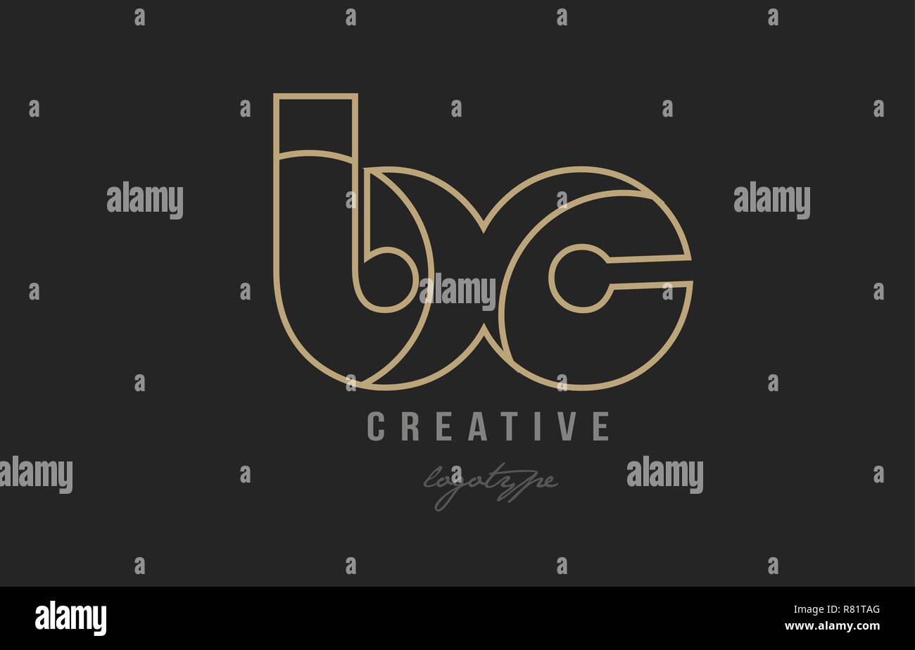 black and yellow gold alphabet letter bc b c logo combination design ...