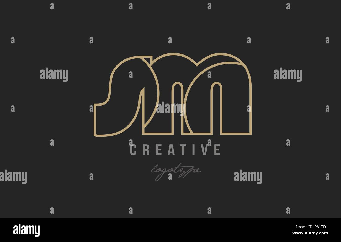 black and yellow gold alphabet letter sm s m logo combination design ...