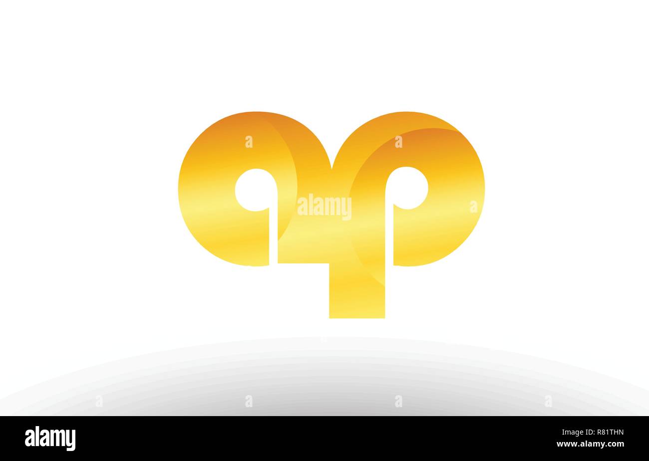 Design of alphabet letter logo combination ap a p with gold golden ...