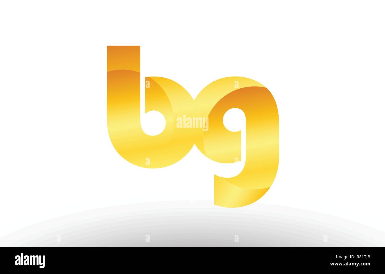 Design of alphabet letter logo combination bg b g with gold golden ...