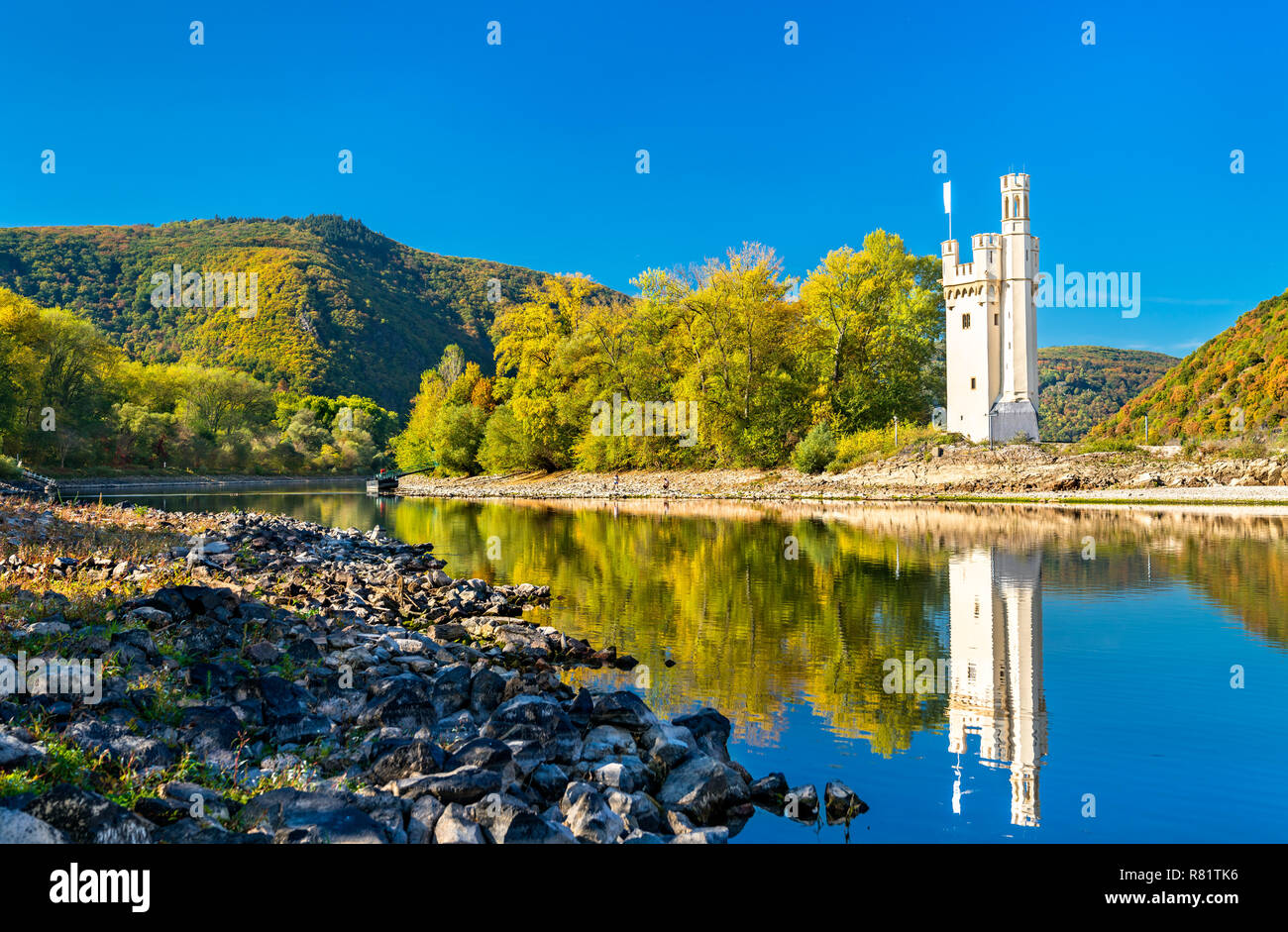 Mauseturm mouse tower and ehrenfels castle hi-res stock photography and ...
