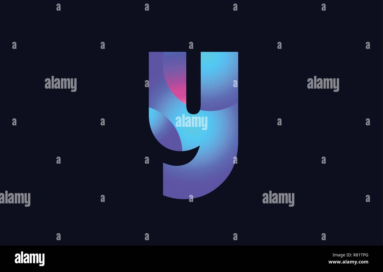 Design of alphabet letter y pink blue gradient color suitable as a logo ...