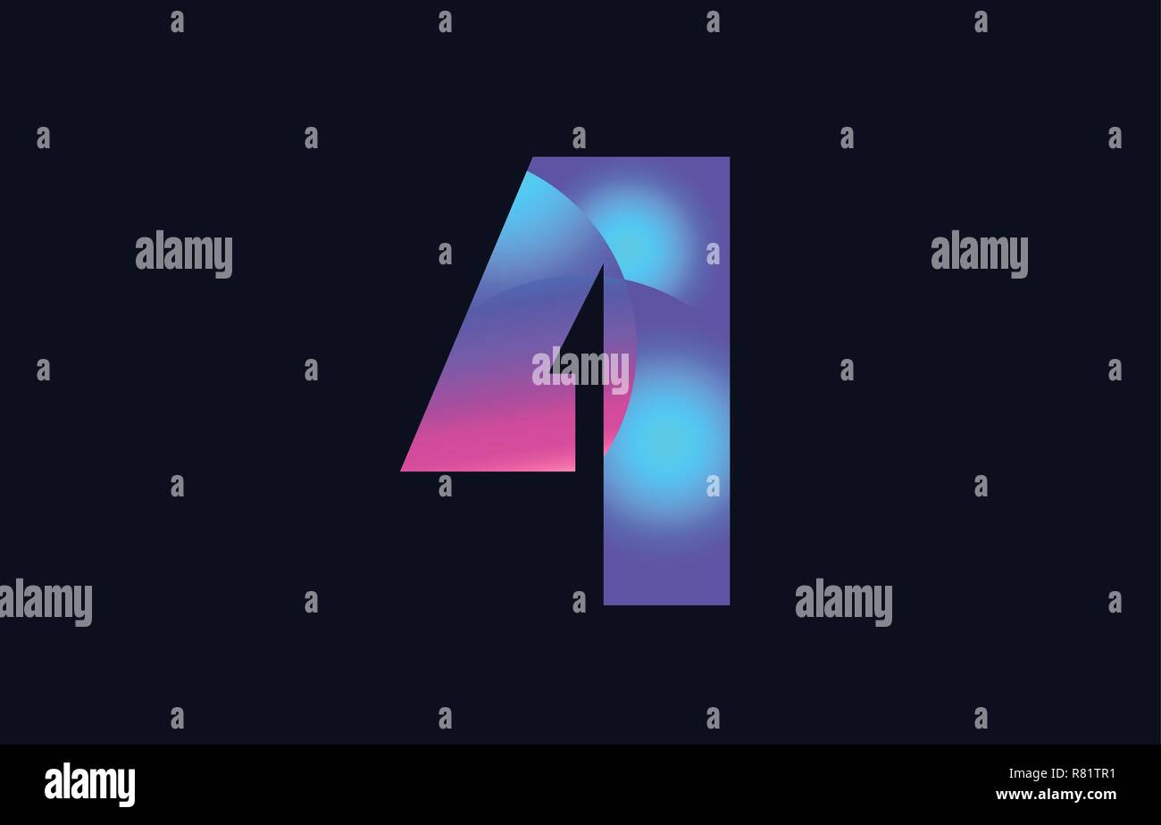 Design of number 4 pink blue gradient color suitable as a logo for a ...