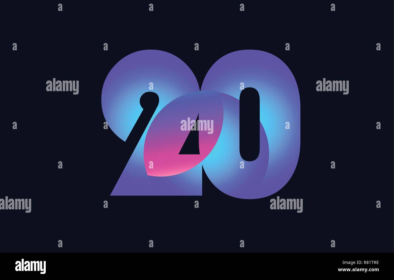 Design of number 200 pink blue gradient color suitable as a logo for a ...