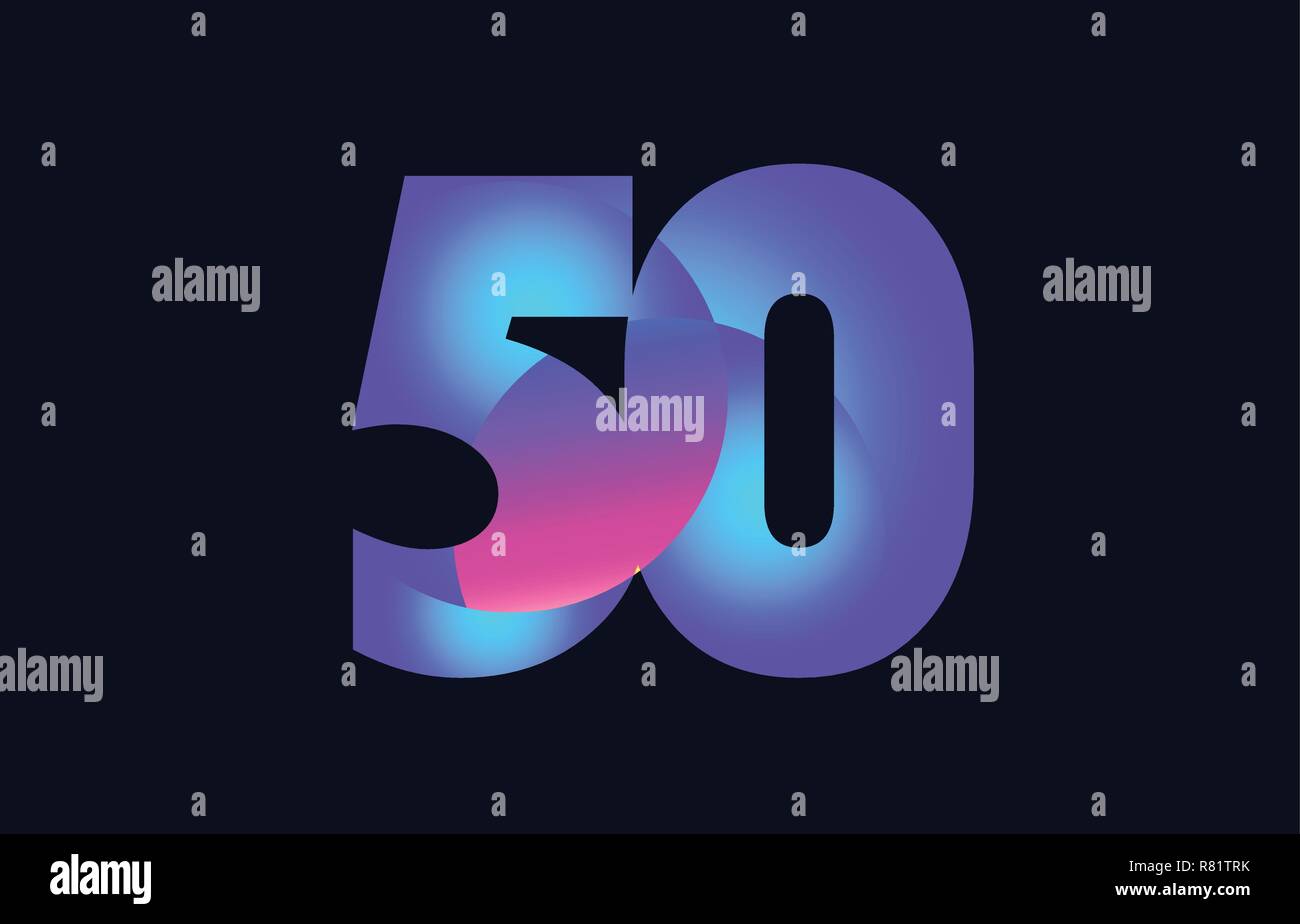 Design of number 50 pink blue gradient color suitable as a logo for a ...