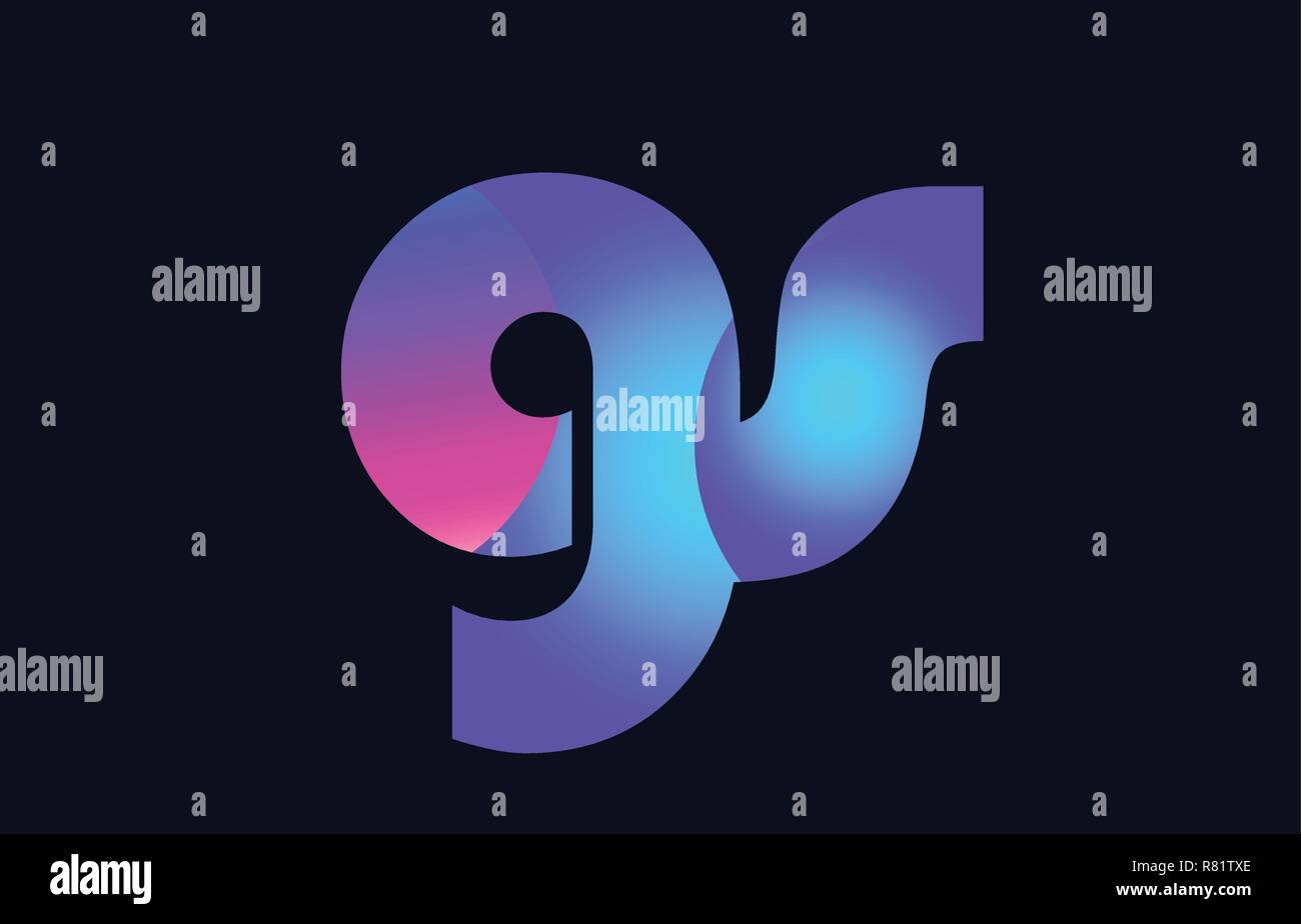 Design of alphabet letter combination gs g s pink blue gradient color ...