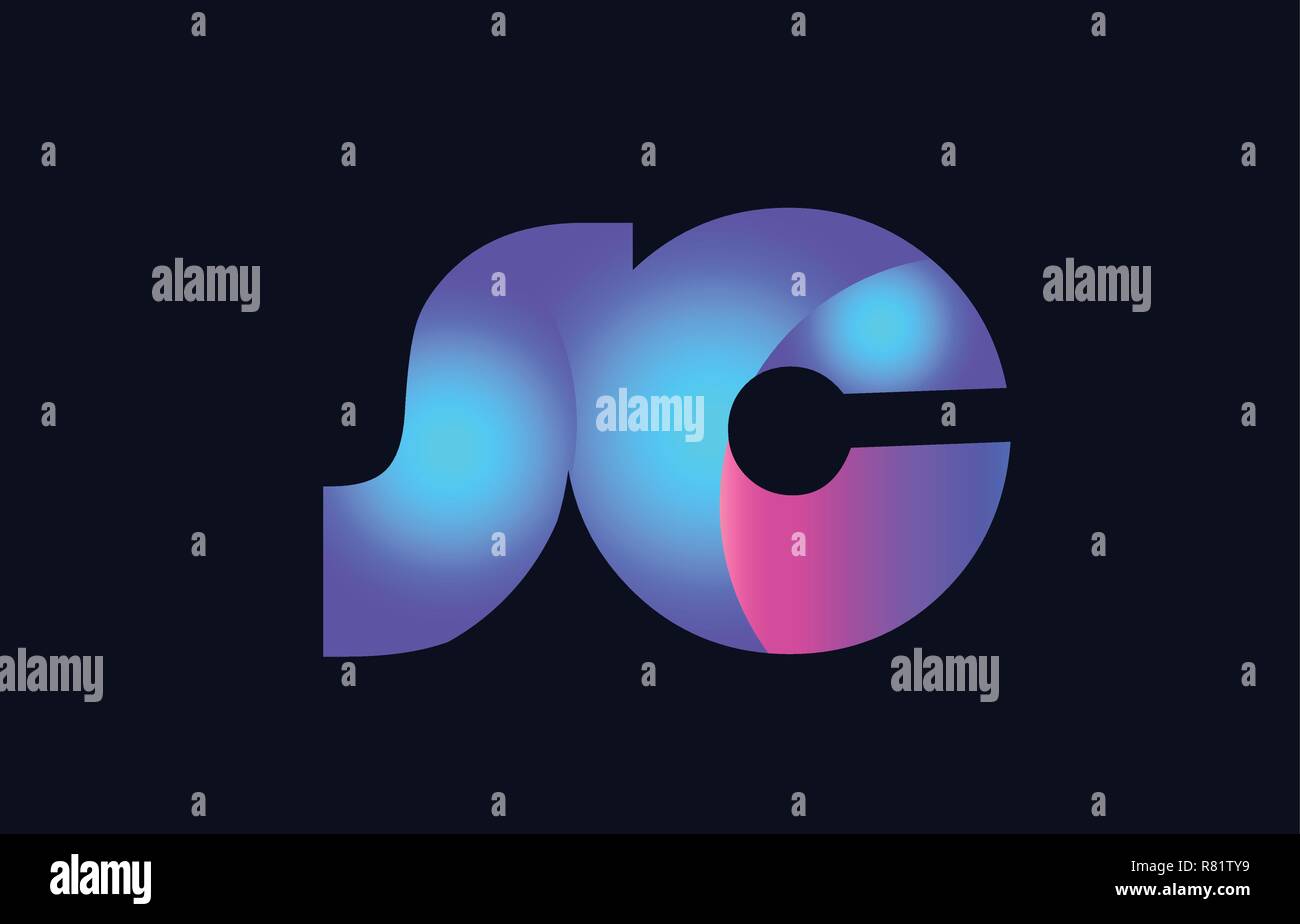 Design of alphabet letter combination sc s c pink blue gradient color ...