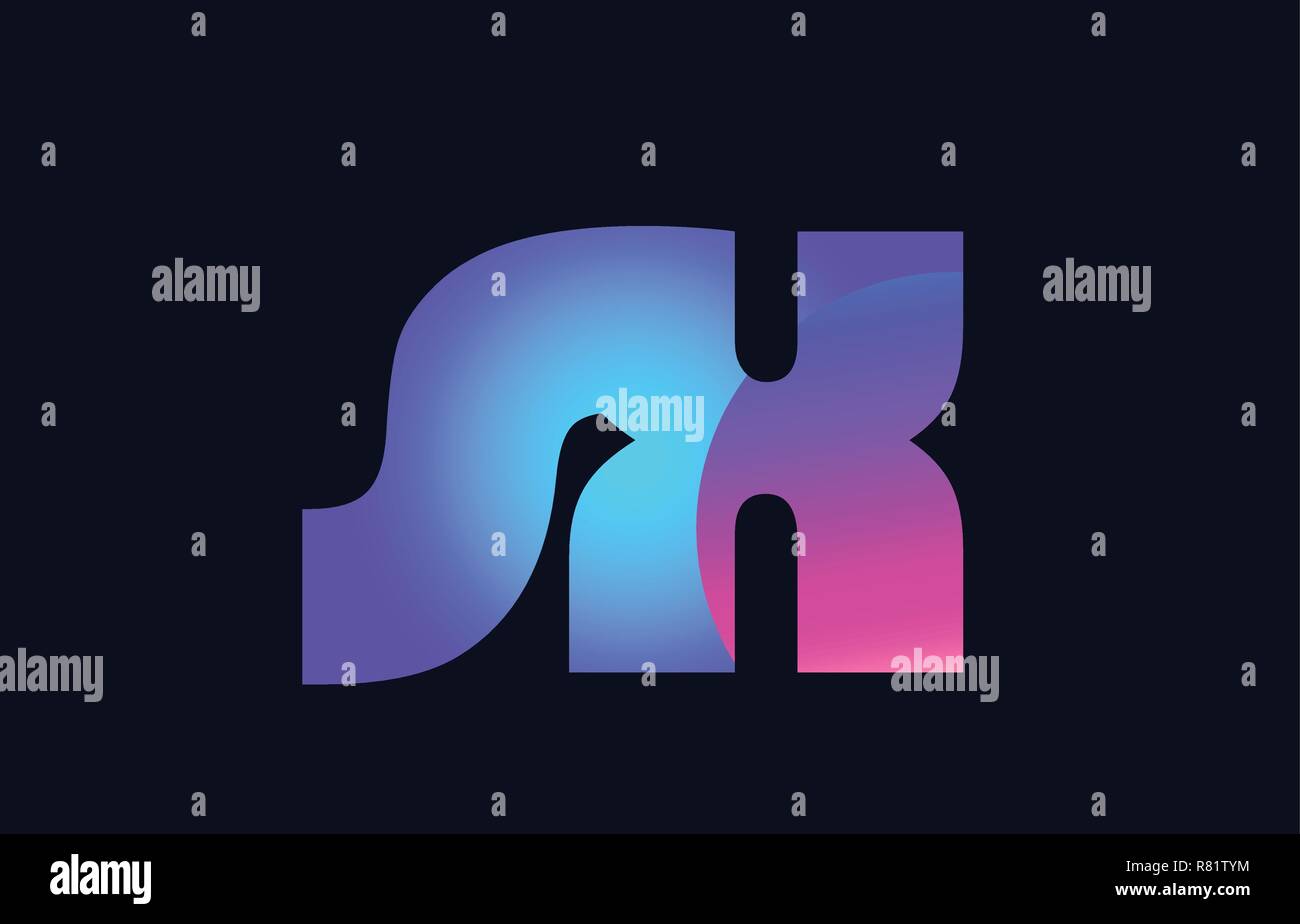 Design of alphabet letter combination sx s x pink blue gradient color ...