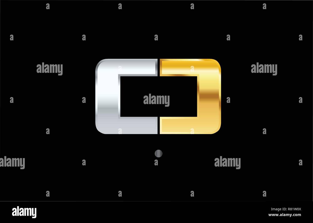 o silver gold letter alphabet logo with golden metallic color Stock ...