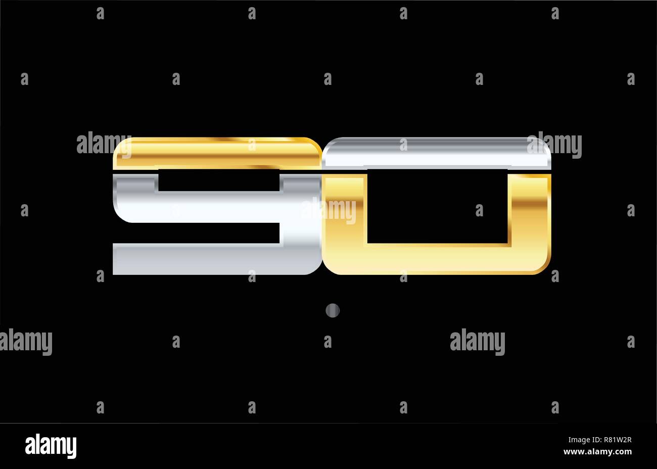 90 number silver gold logo with golden metallic color Stock Vector ...