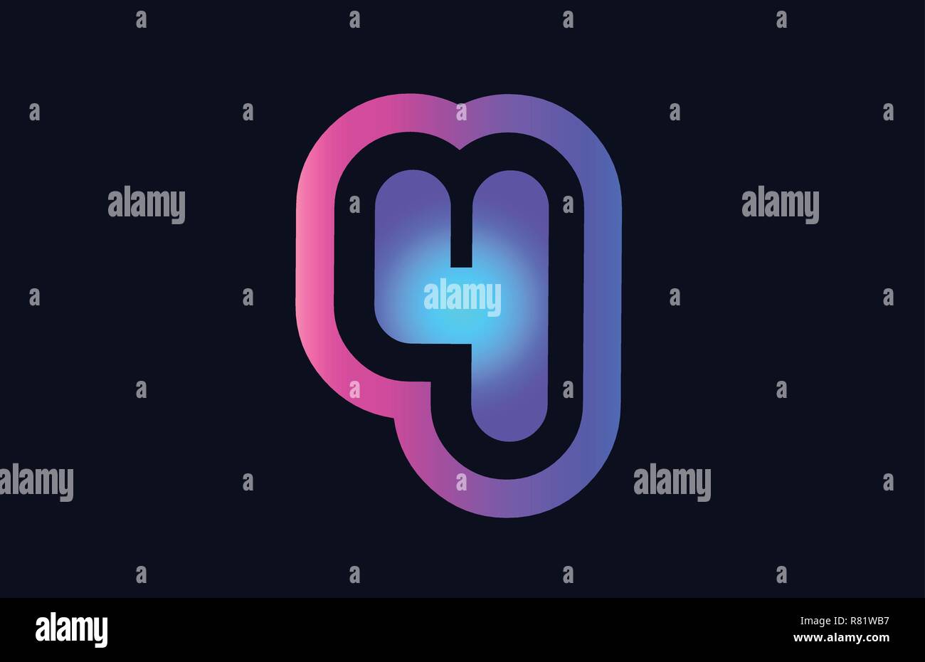 Design of number 4 pink blue gradient color suitable as a logo for a ...