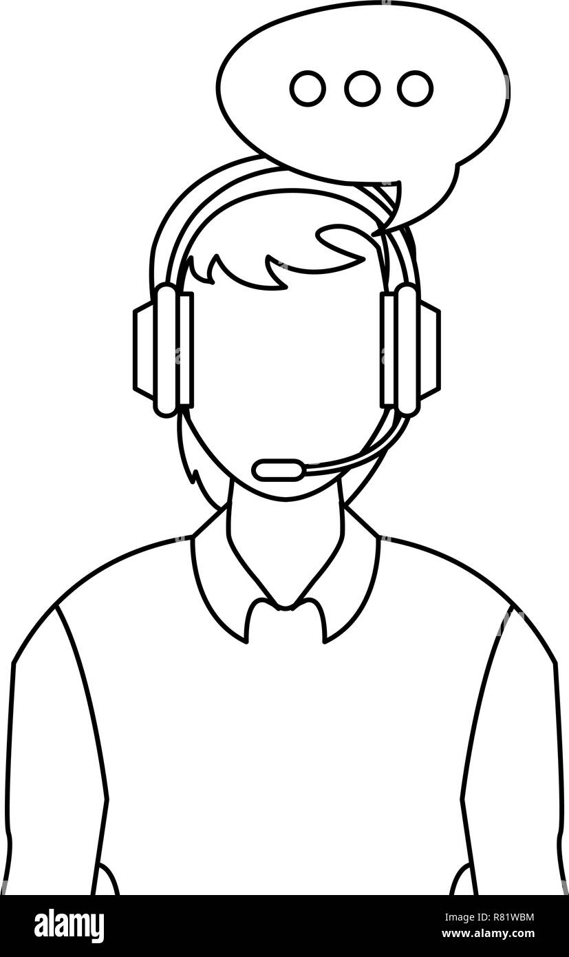 operator call center speech bubble vector illustration vector ...