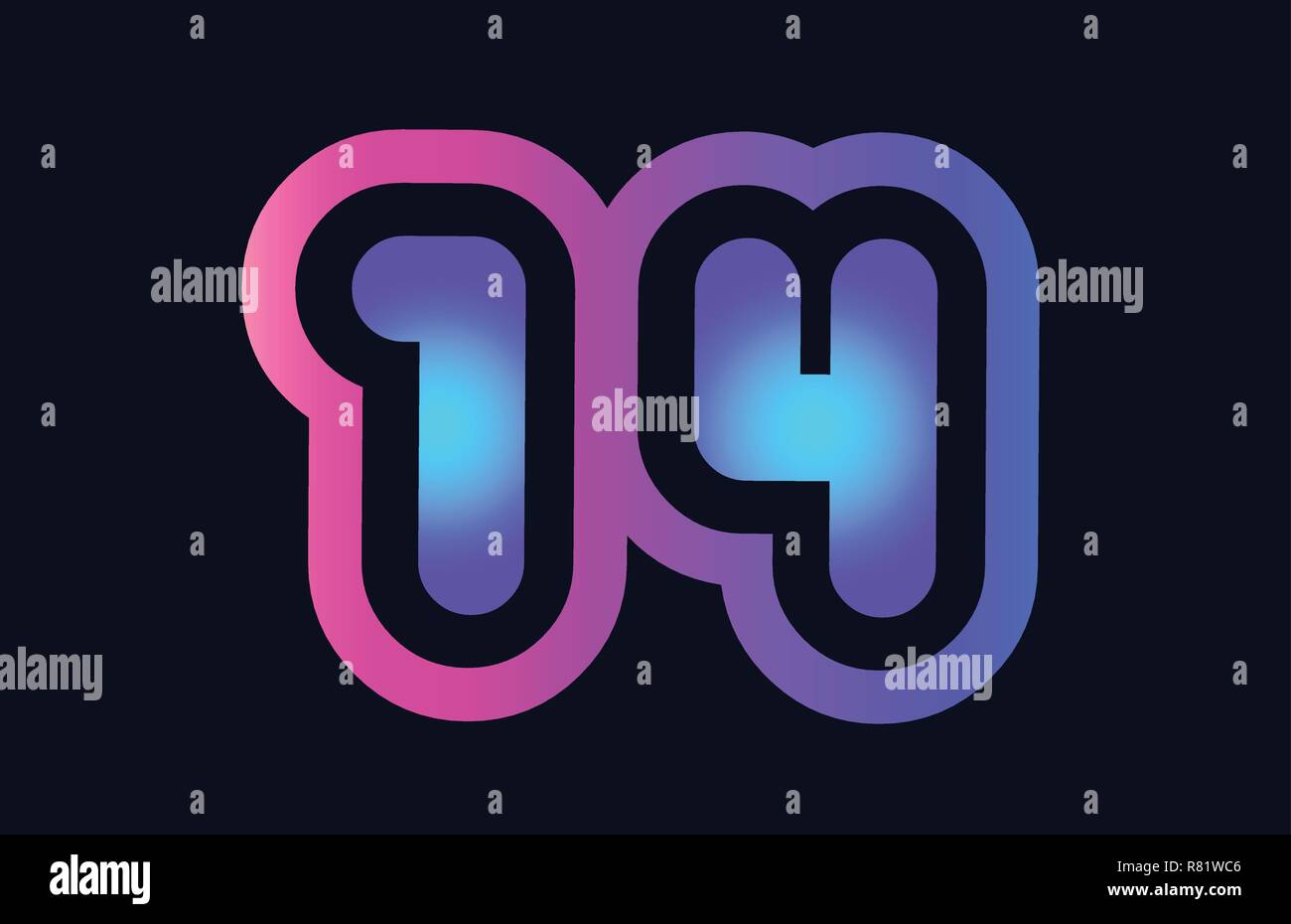 Number 14 vector vectors Stock Vector Images - Alamy