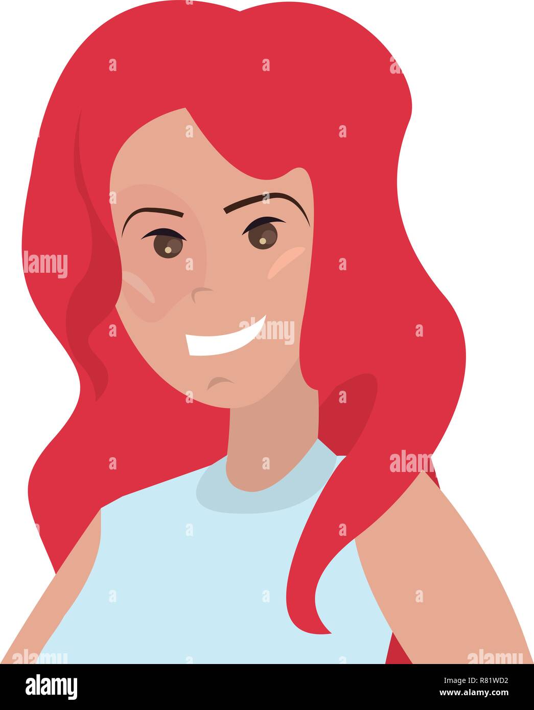 woman portrait on white background vector illustration Stock Vector ...
