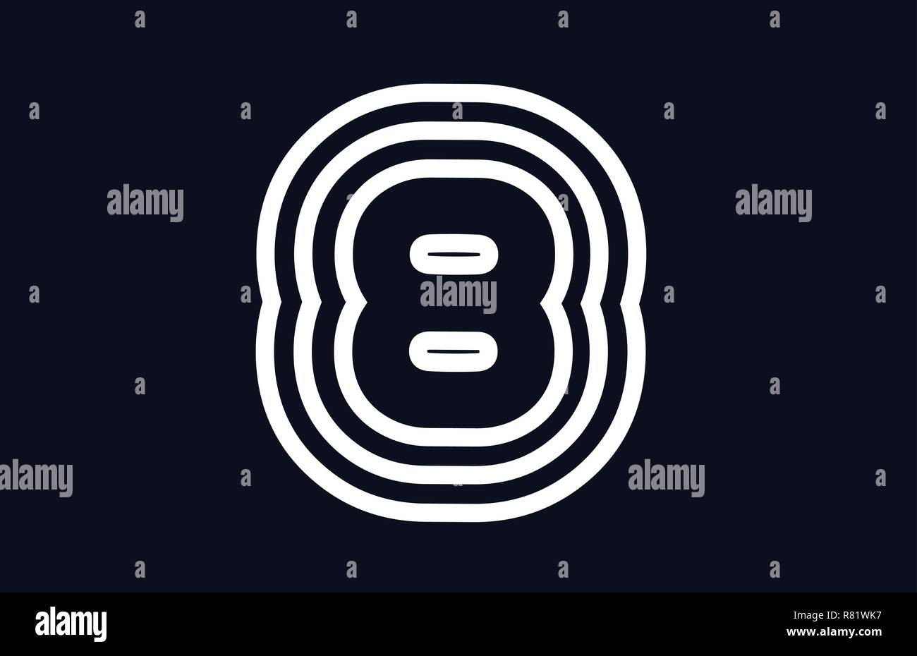 black and white number 8 logo design suitable for a company or business ...