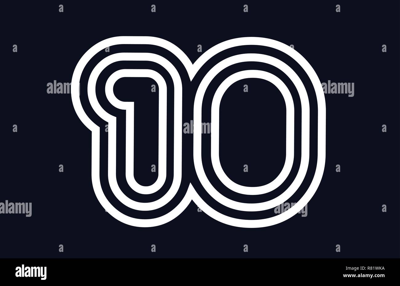black and white number 10 logo design suitable for a company or ...