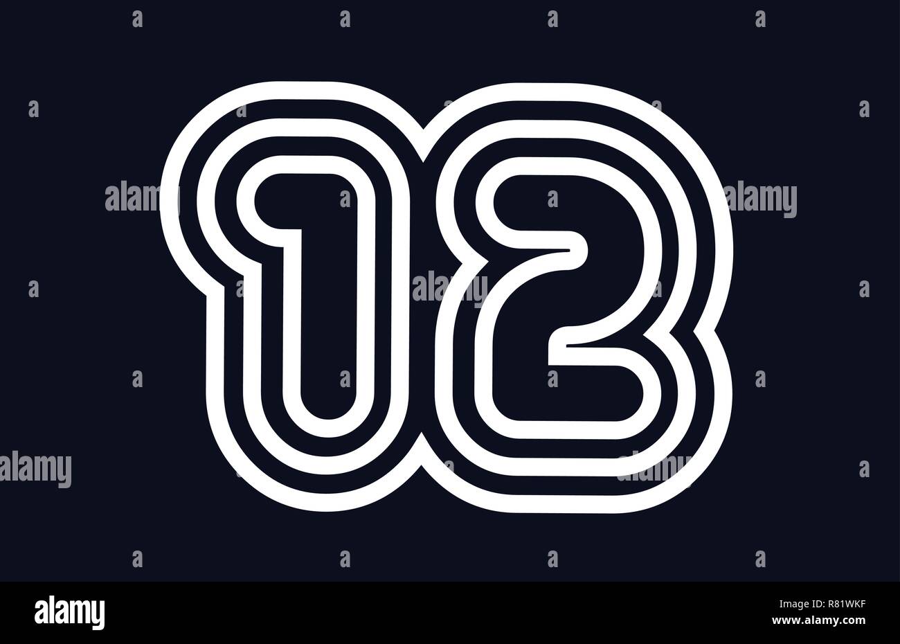 Number 12 logo hi-res stock photography and images - Alamy
