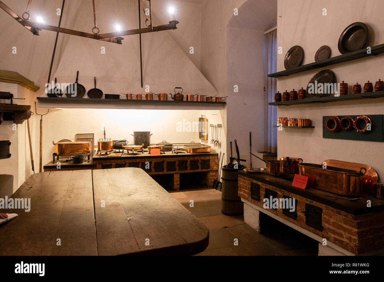 Original kitchen inside The Celle Palace or Celle Castle in Celle ...