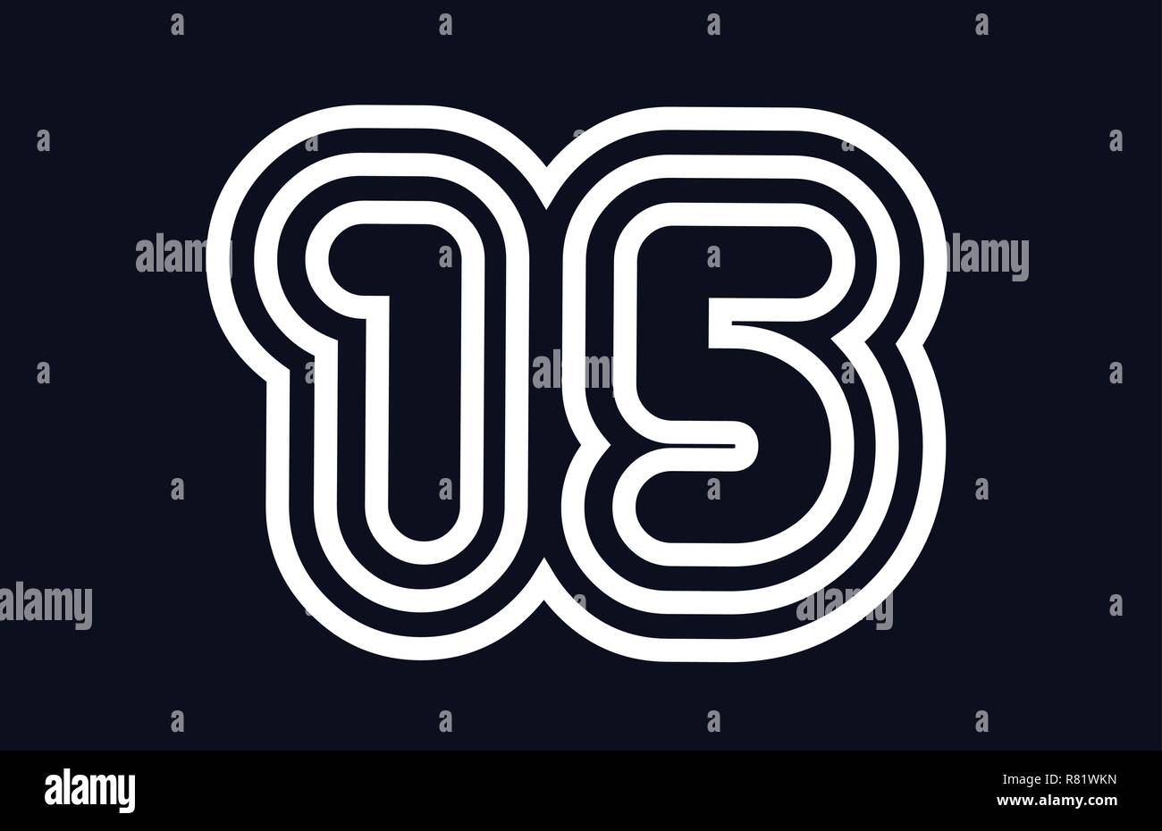 black and white number 15 logo design suitable for a company or ...