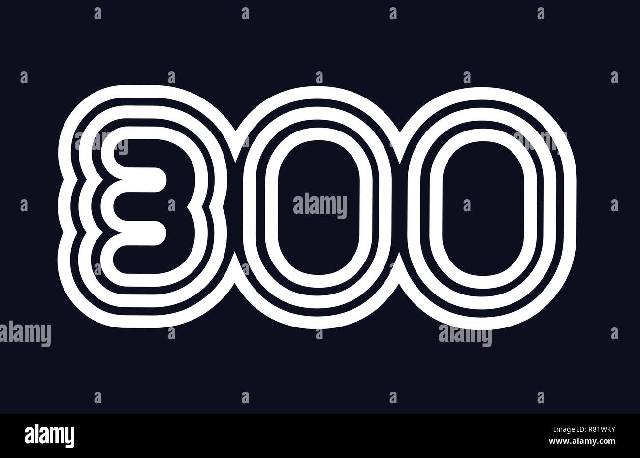 black and white number 300 logo design suitable for a company or ...