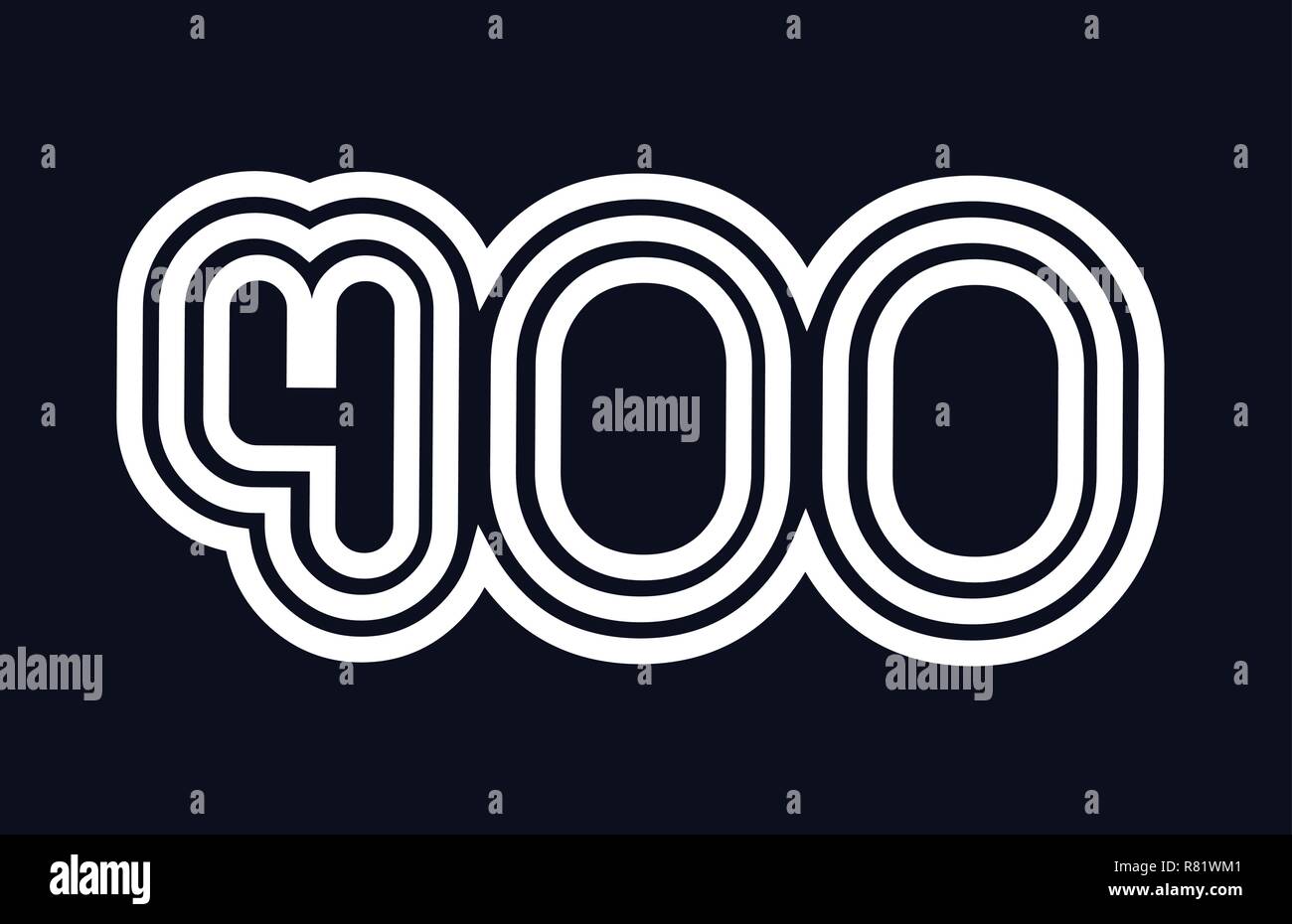 black and white number 400 logo design suitable for a company or ...