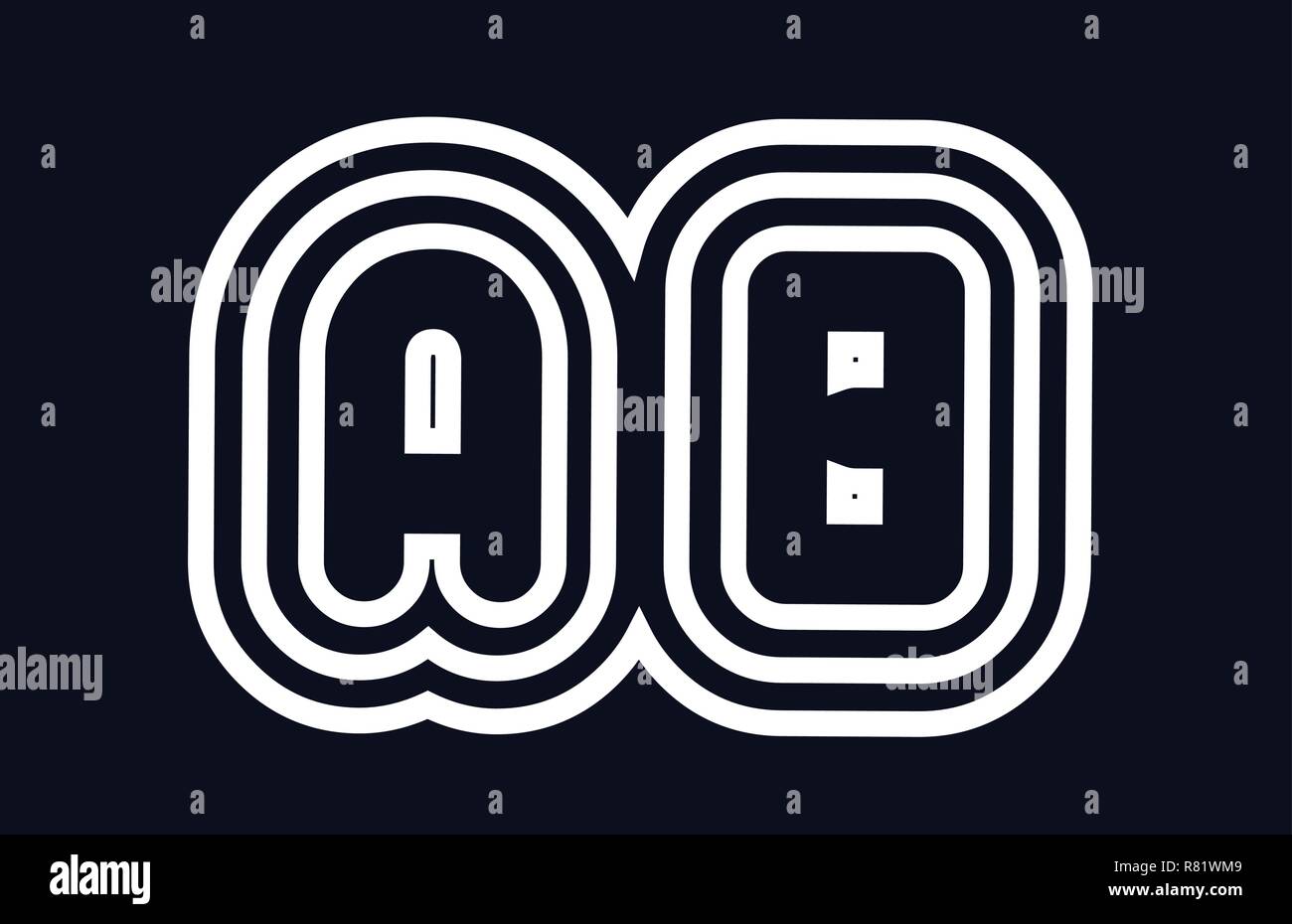 black and white number ab a b logo design suitable for a company or ...