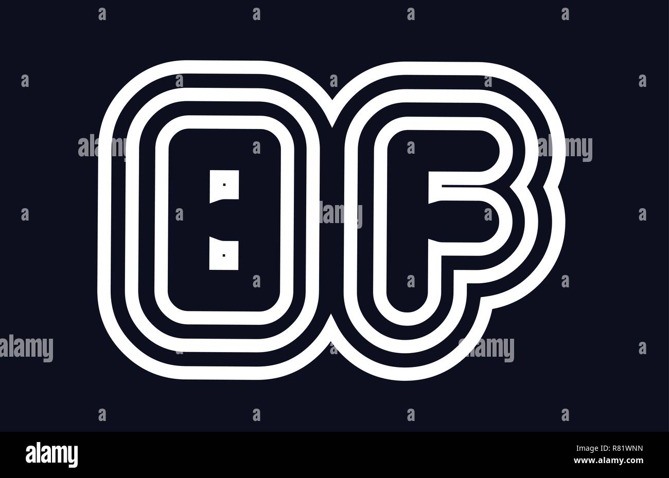 black and white alphabet letter bf b f logo combination design suitable ...