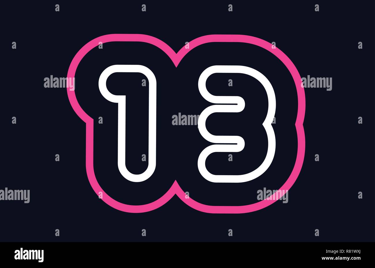 Number 13 vector vectors hi-res stock photography and images - Alamy