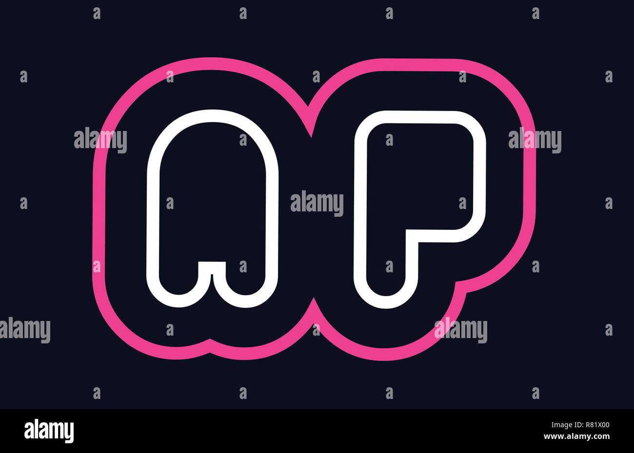 pink white blue alphabet combination letter ap a p logo design suitable ...